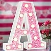 Amazon.com: Light Up Letters, Glitter Alphabet Letter Sign Pink LED ...