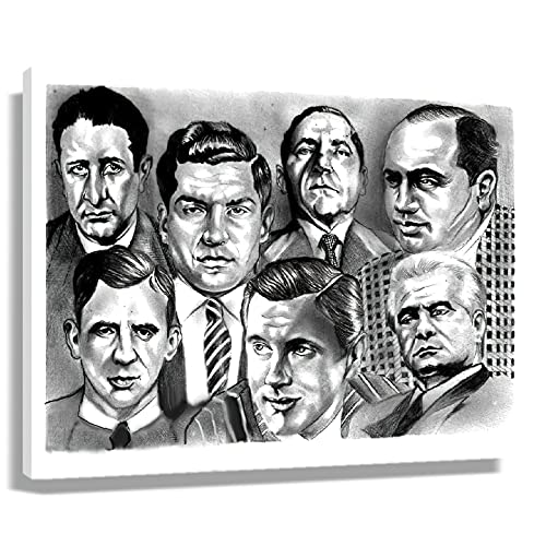 Al Capone Bugsy Siegel John Gotti Mobster Posters Mafia Wall Decor Art ...
