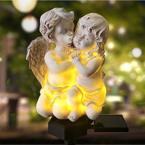 QH & Garden Angel Solar Garden Light - LED Waterproof Angel Light for ...