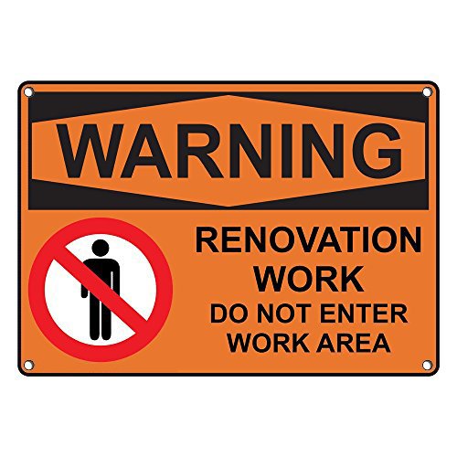 Weatherproof Plastic OSHA Warning Renovation Work Do Not Enter Work ...
