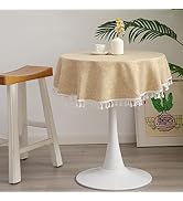 Amazon.com: Hpxrom Solid Color Farmhouse Small Round Tablecloth Rustic ...