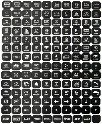 Amazon.com: Auxbeam 120Pcs Vertical Switch Panel Stickers Labels, Self ...