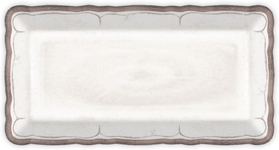 Amazon.com | Le Cadeaux Rustica Antique Biscuit Tray, White: Serving Trays