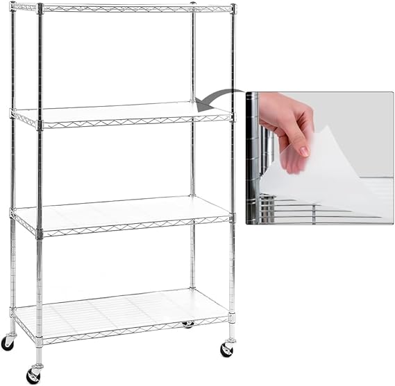 Amazon.com: EZPEAKS Chrome 4-Shelf Shelving Units and Storage Rack on ...