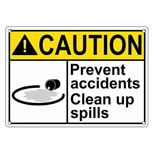 Amazon.com: Weatherproof Plastic ANSI Caution Prevent Accidents Clean ...
