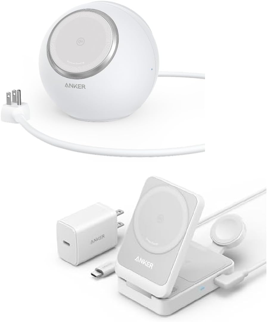Amazon.com: Anker MagGo Wireless Charging Station with Anker MagGo Magnetic Charging Station (8 ...