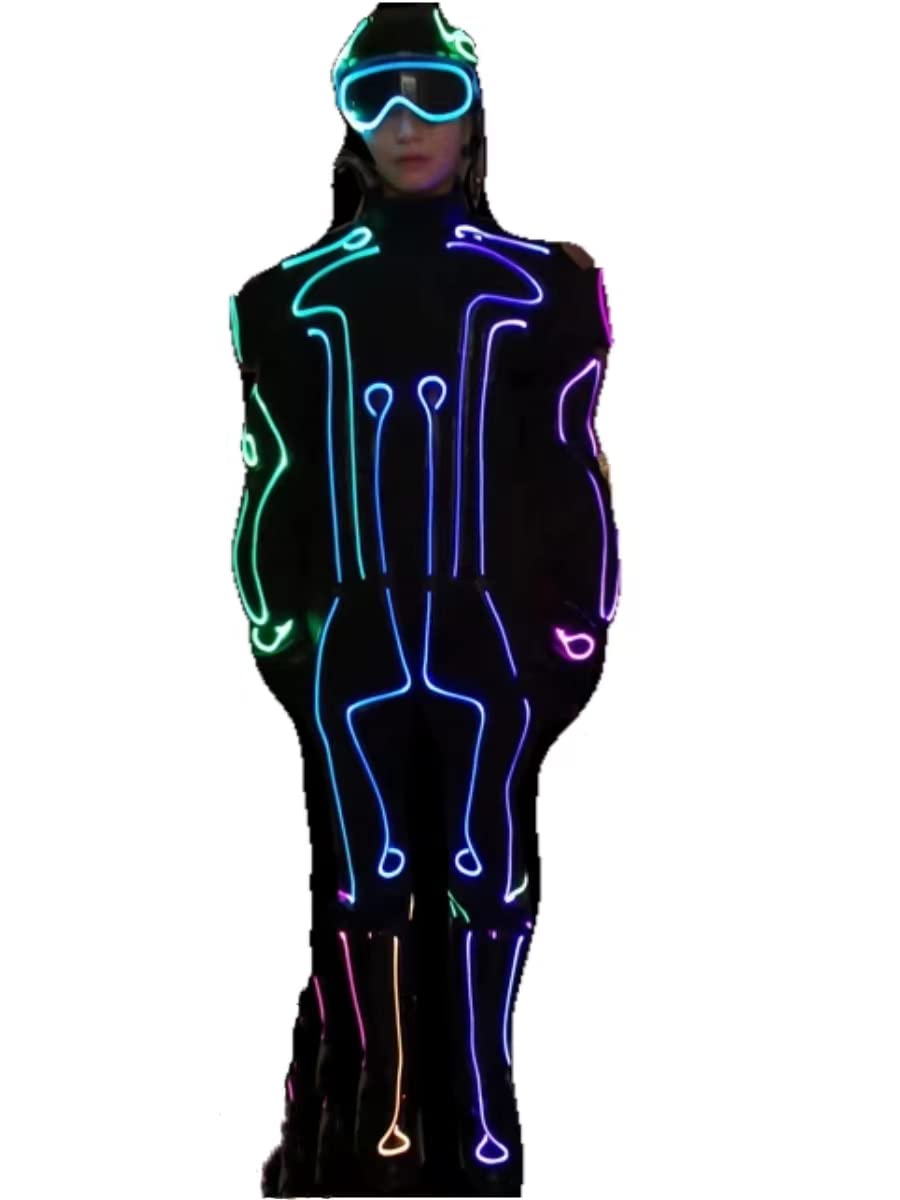 Buy Tron LED Suit Legacy Costume Cosplay Fiber Optic Outfit Neon Light ...