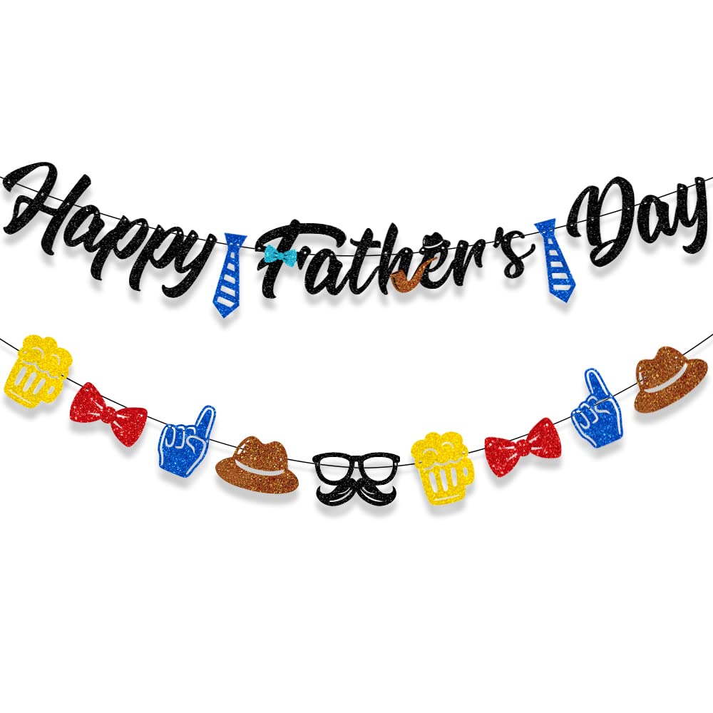Amazon.com: Happy Father's Day Banner, Father's Day Bunting Banner ...
