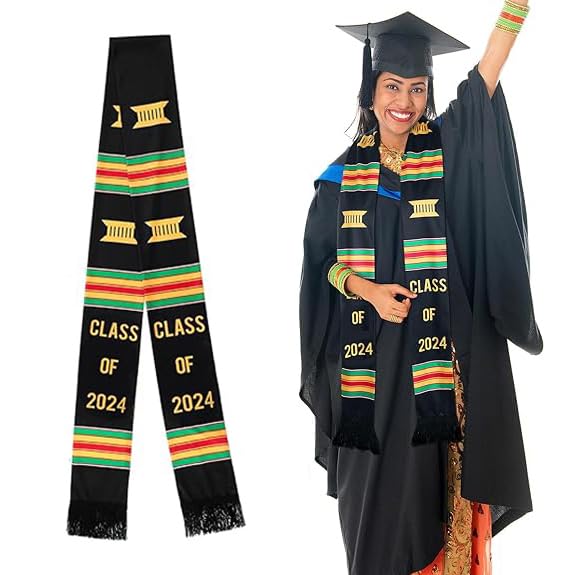 2 PIECE GRADUATION BUDDLE! Class of 2024 Graduation Kente Stole Sash ...