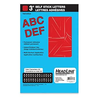 Headline Sign 31313 Stick-On Vinyl Letters, Red, 3-Inch : Amazon.in ...