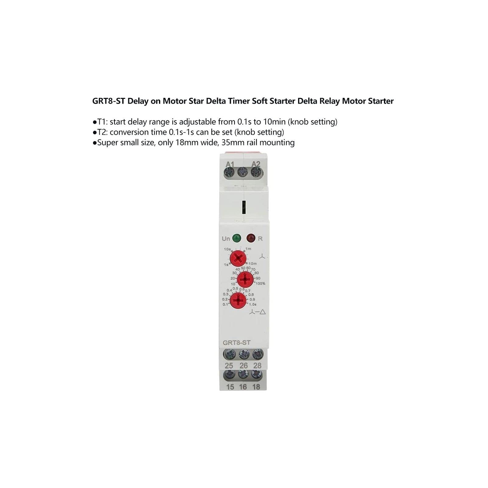 Star Delta Timer Soft Starter, Timer Delay Relay Motor Starter, for ...