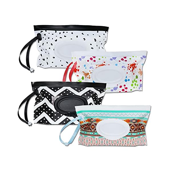 4 Pack Baby Refillable Wet Wipe Dispenser, Reusable Wipe Holder Wipes ...