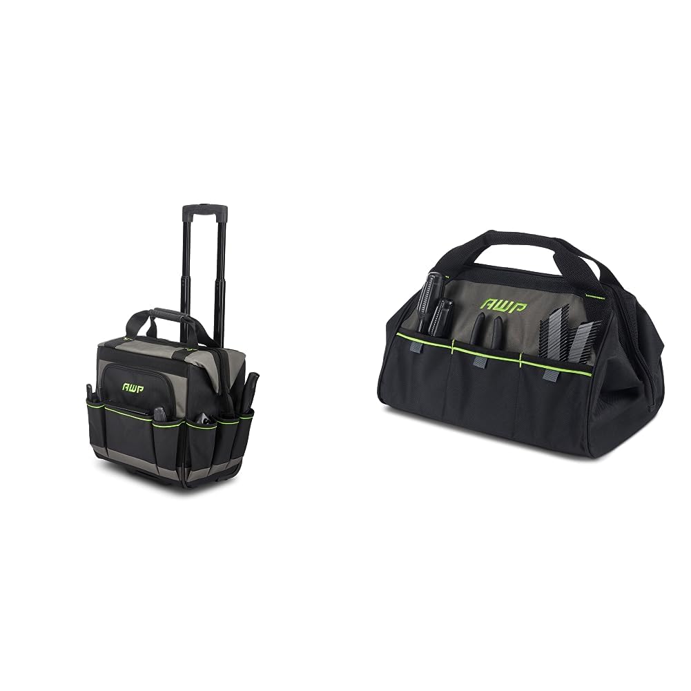 Amazon.com: AWP Rolling 14 Inch Tool Bag with Telescoping Rubber Handle ...