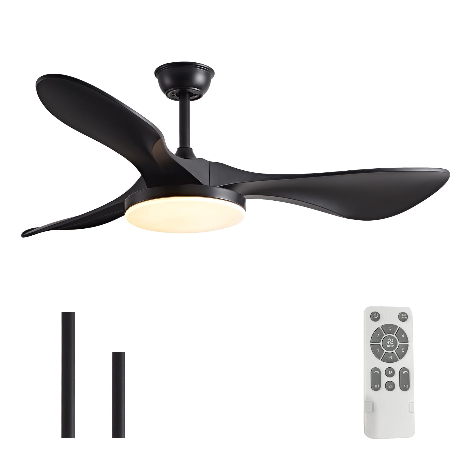Amazon.com: PLESRBOR Ceiling Fans with Lights, 48 inch Low Profile ...