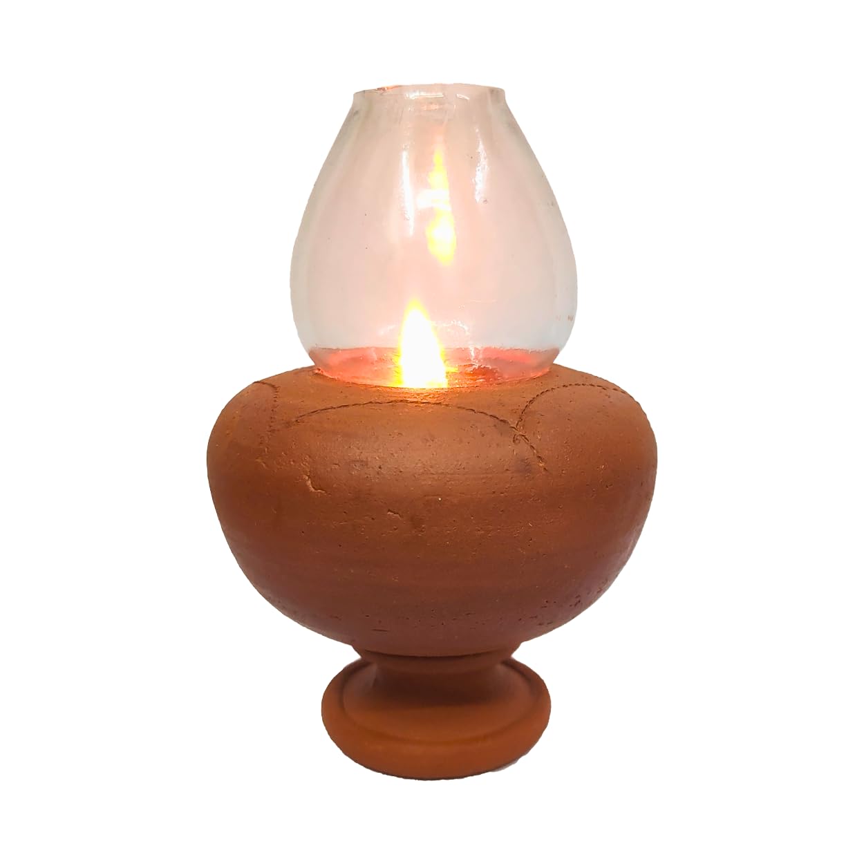 Buy HIMAVAT Chimney lamp /Handmade Natural Terracotta Clay Glass Cover ...