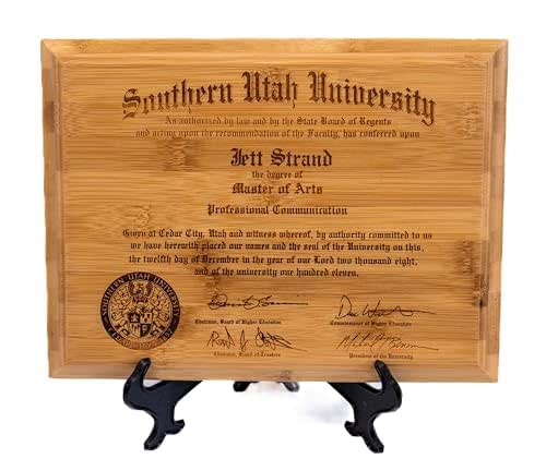 Amazon.com: Handcrafted Diploma Frame Plaque with Custom Engraving 9x12 ...