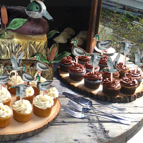 Sursurprise Duck Hunting Party Decorations, 16pcs Duck Cupcake Toppers ...
