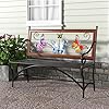 Amazon.com: 39.7" Outdoor Bench, Garden Bench, Patio Bench with Armrest, Slatted Seat and ...
