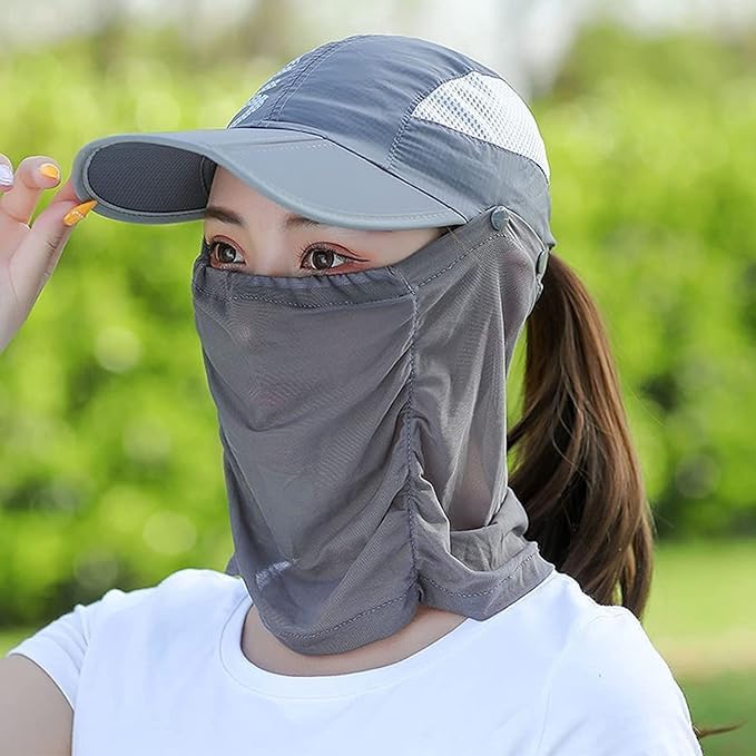 DIYA SALES Summer Sun Protection Women Cap Mask for Summer Outdoor ...