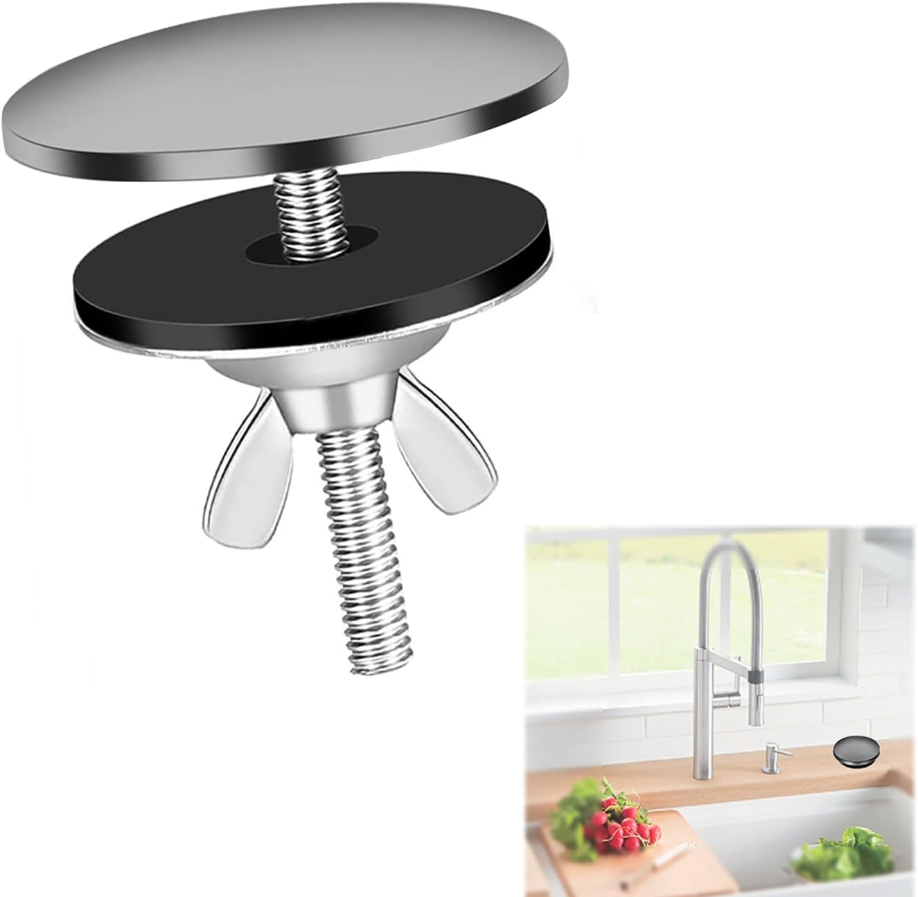 ZMD 2 Inch Kitchen Sink Hole Cover,Faucet Hole Cover Stainless Steel ...