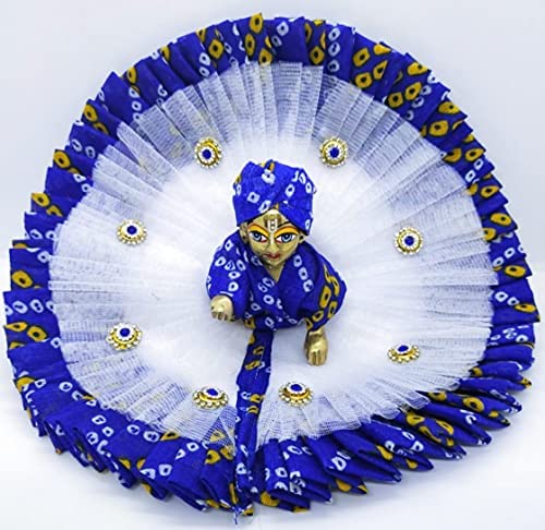 KK GROUPS laddu Gopal White and Blue chunari Print Dress with pagdi for ...