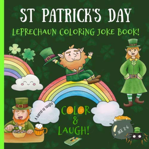 St Patricks Day Leprechaun Coloring Joke Book: For kids, Illustrated ...