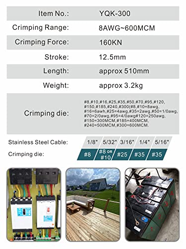 Snapklik.com : AMZCNC Industrial Hydraulic Cable Lug Crimper (16 TON) 9 ...
