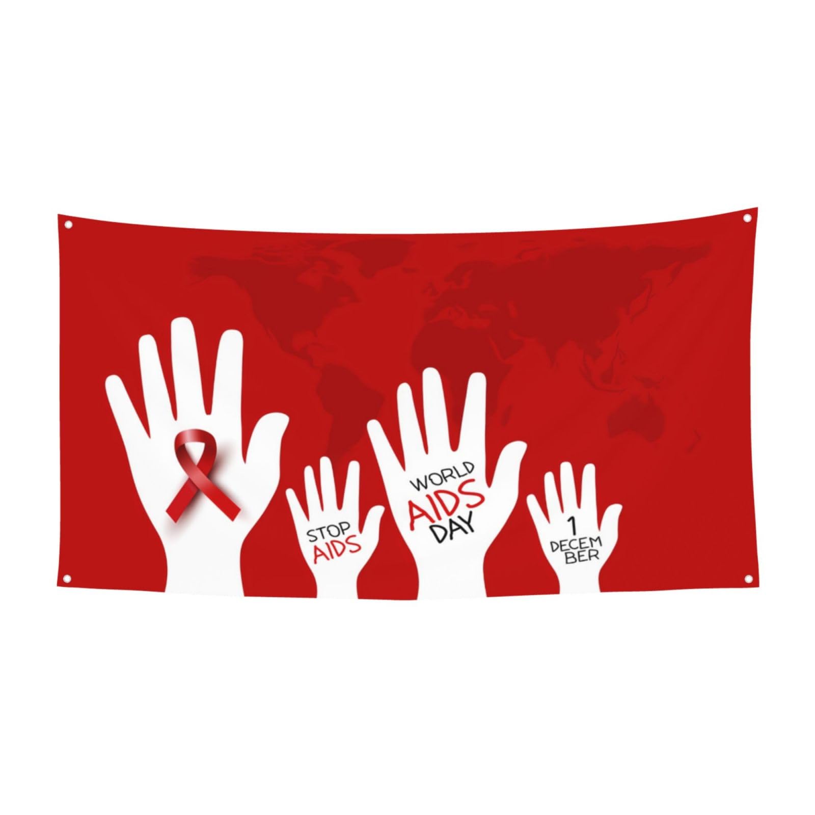 Amazon.com: World Aids Day Red Ribbon Banner Large Background Backdrop ...