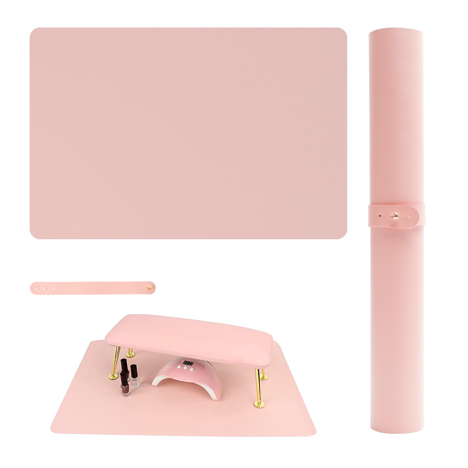 Amazon.com: Pink Nail Art Table Mat, Pink Nail Art Silicone Hand Pillow ...