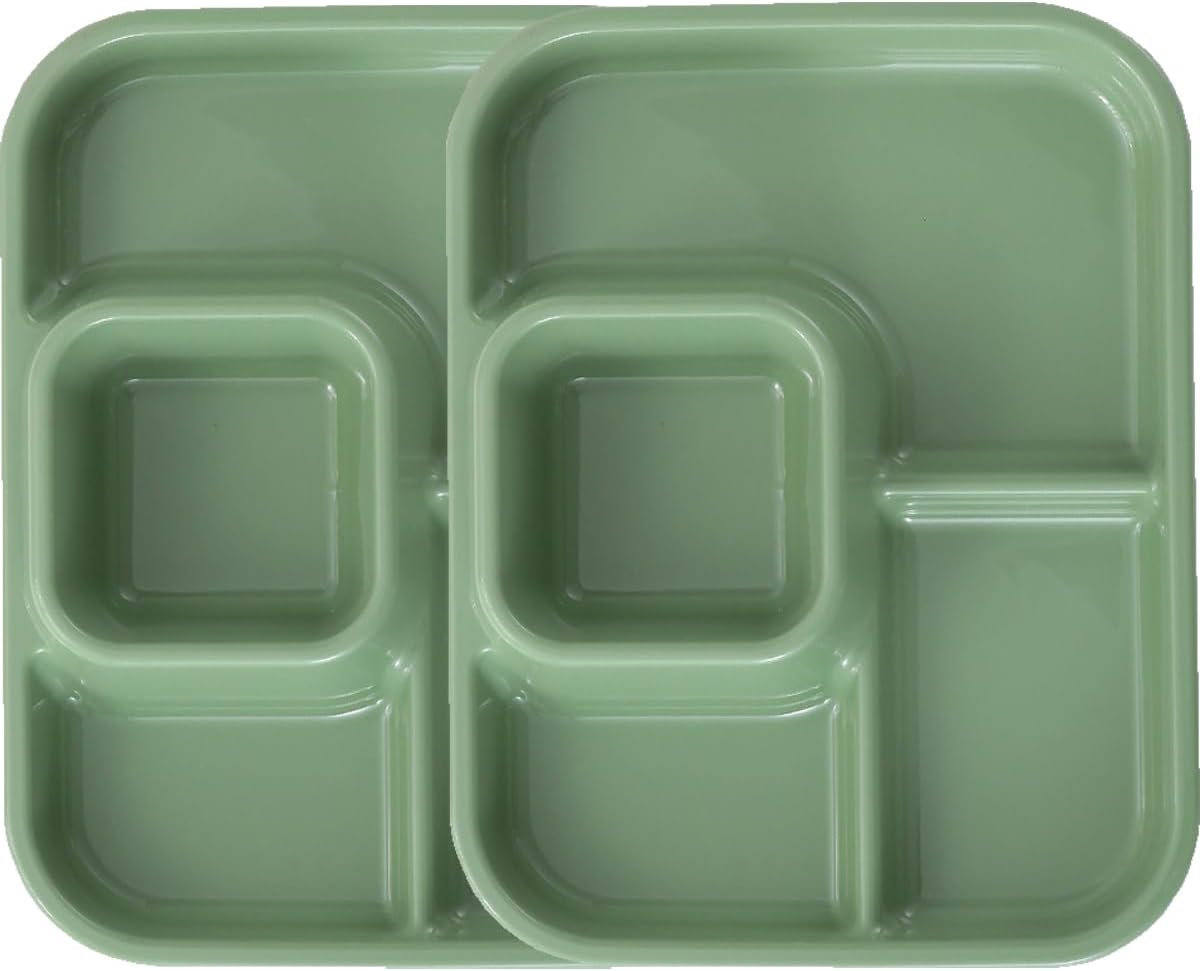Amazon.com | AIYoo Unbreakable Rectangular Divided Plates for Adults 4 ...