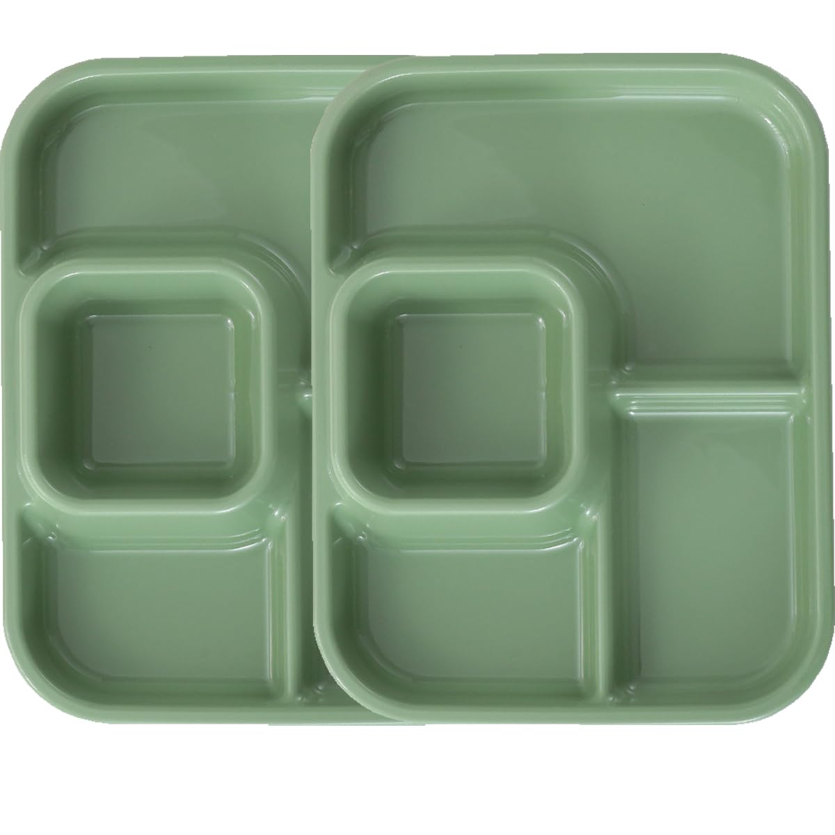 Amazon.com | AIYoo Unbreakable Rectangular Divided Plates for Adults 4 ...