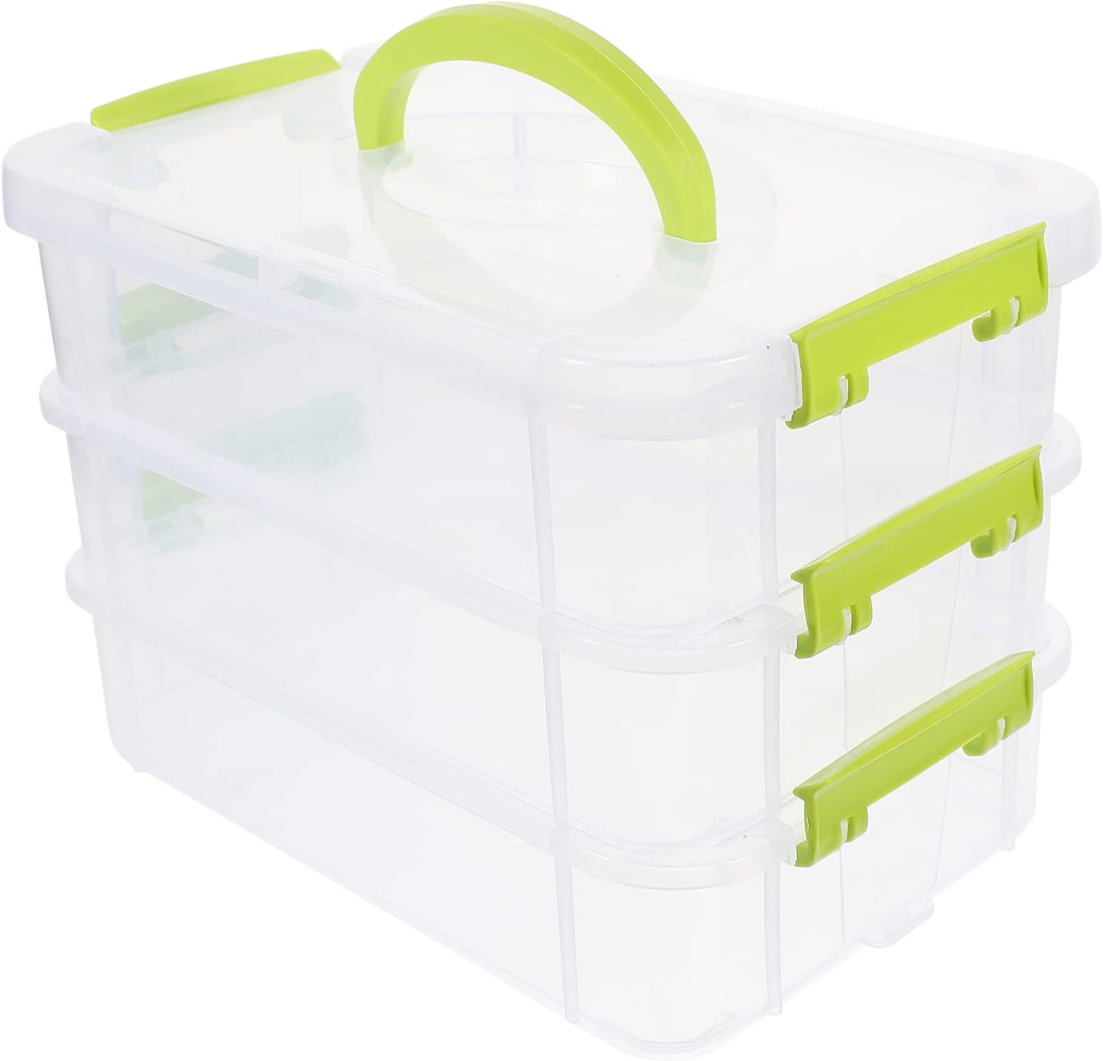 Amazon.com - Yesland 3 Layer Stack & Carry Box Set of 2, Small Plastic ...