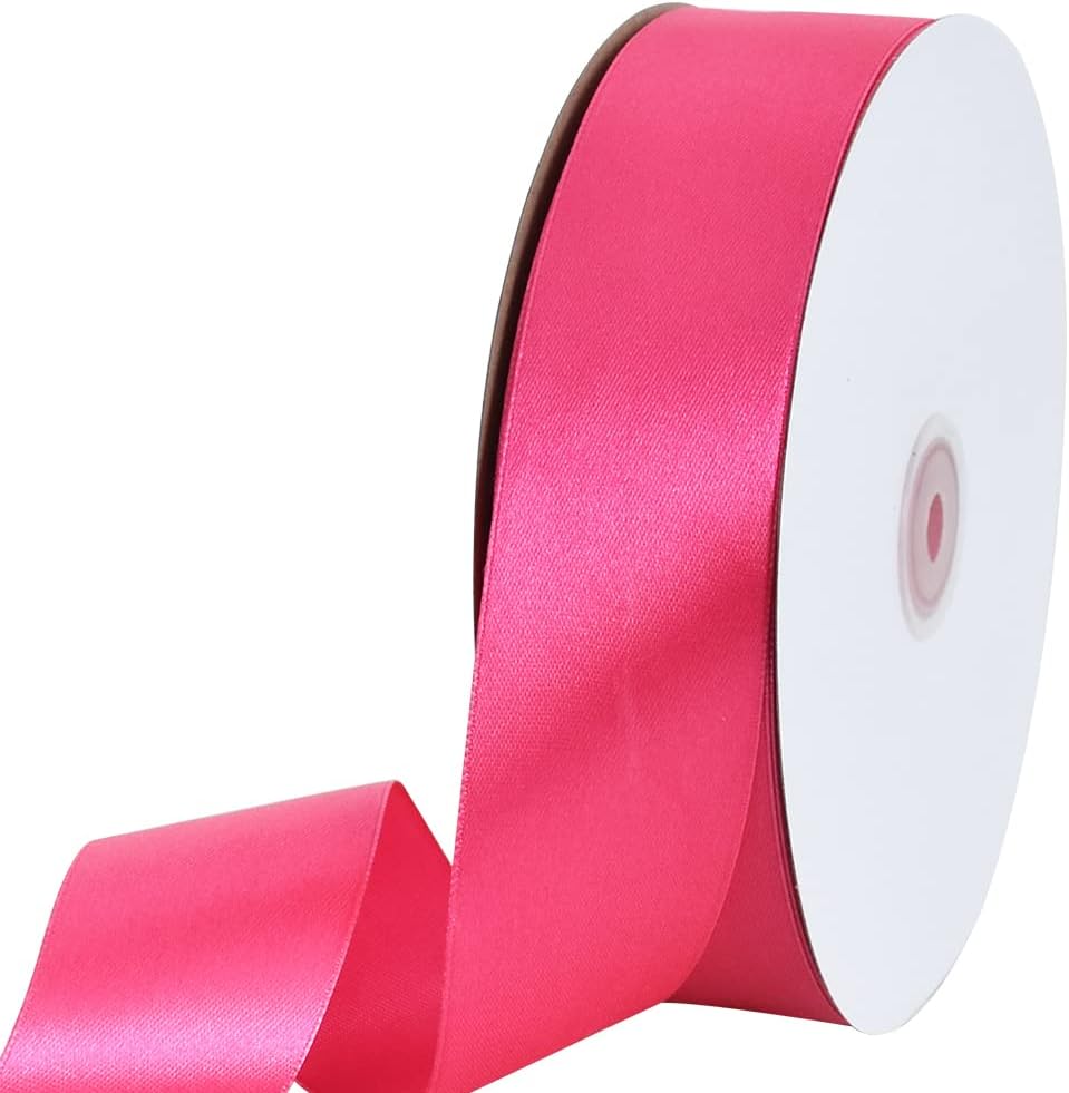 Amazon.com: Stuffvisor Pink Satin Ribbon, 1 inch x 50 Yards, Double ...