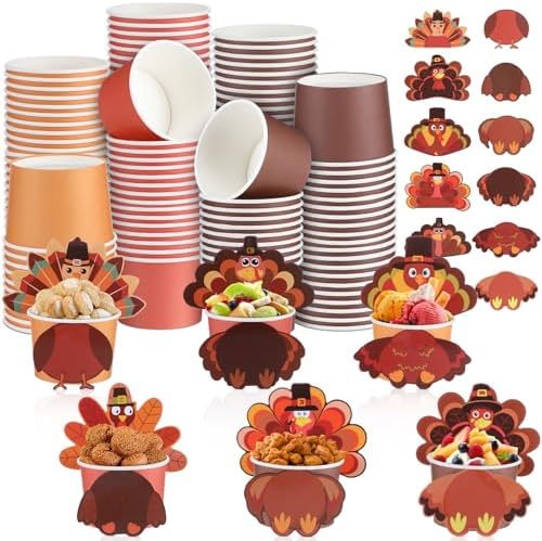 Amazon.com: RimCereal 60 Pcs Fall Disposable Bowls - 10 oz Paper Bowls ...