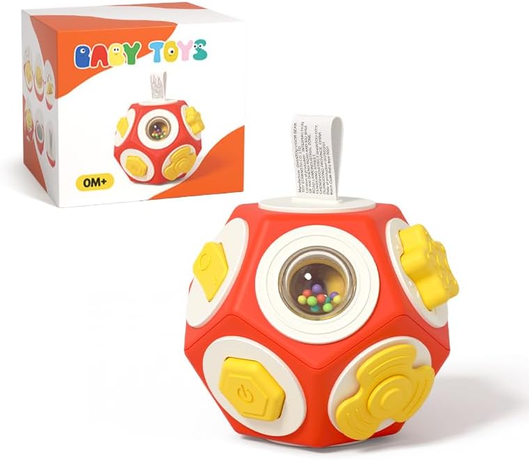 Amazon.com: HUNKING Busy Cube for Toddlers 1-3,12-in-1- Montessori ...