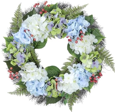 Amazon.com: Yueyela Wreaths for front door- 23'' Handmade Hydrangeas ...
