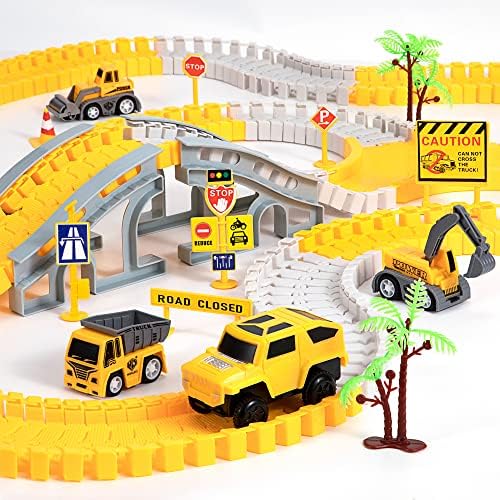 tumama Baby Race Tracks Set Construction Vehicles Electric Cars ...