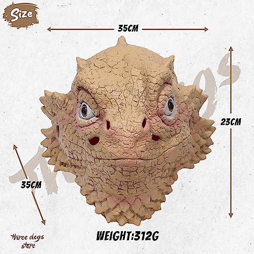 Lizard Head Mask Desert Spiny Lizard Mask Halloween Animal Costume ...