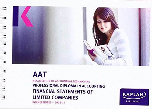 Aat Financial Statements of Limited Companies - Pocket Notes: Kaplan ...