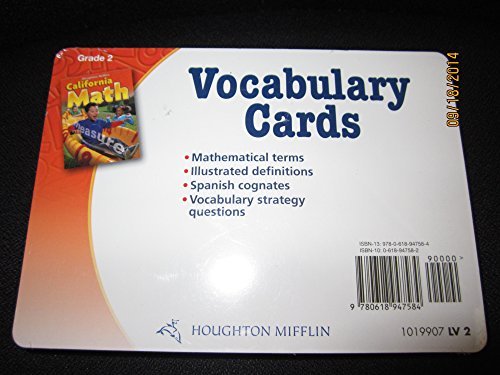 Buy Houghton Mifflin Mathmatics California: Vocabulary Cards Level 2 ...