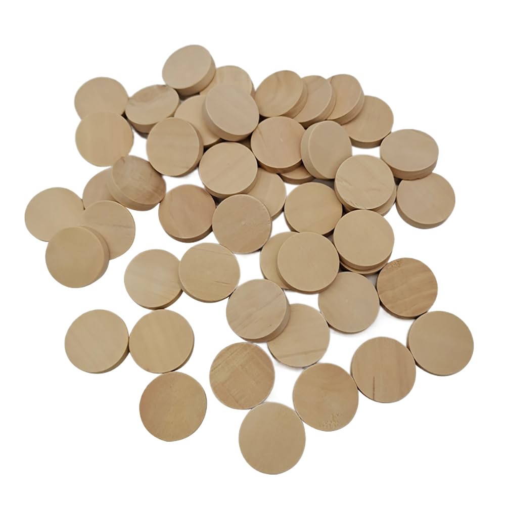 Amazon.com: 100 Pcs Wood Coins Natural Wooden Slices Unfinished Round ...
