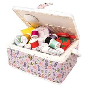 Medium Sewing Basket Organizer with Complete Sew Kit Accessories ...