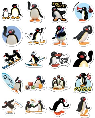 Amazon.com: 20 Pcs Stickers Pack Pingu Vinyl Aesthetic Colorful ...