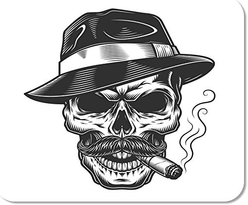 Mousepad Computer Notepad Büro Monochrom Vintage Schädel Mafia Gangster ...