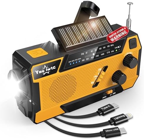 Amazon.com: 16000mAh/59200mWh Solar Crank Emergency Radio - Wireless ...