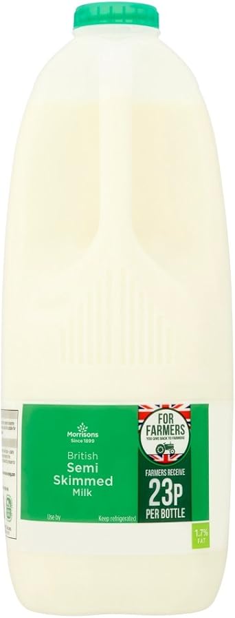 Morrisons Semi Skimmed Milk, 4 Pints : Amazon.co.uk: Grocery