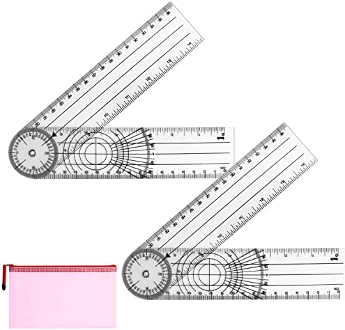 2 Pieces 14 Inch Goniometer with 1 Piece Zipper Pocket, Medical PVC ...