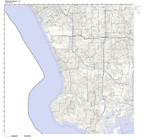 Redondo Beach, CA ZIP Code Map Laminated: Amazon.com: Office Products