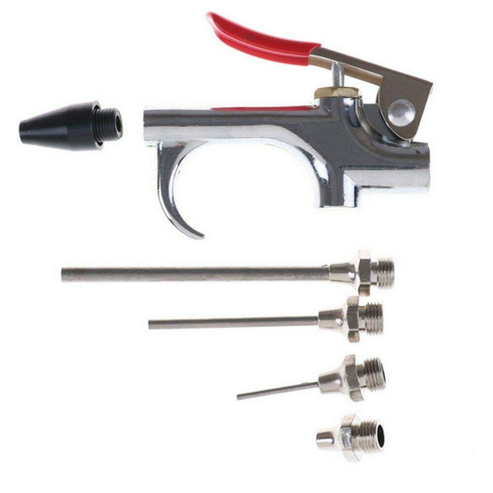 Snapklik.com : 5PC Air Blow Gun Tool 3 Nozzles Inflation Needle Spray ...
