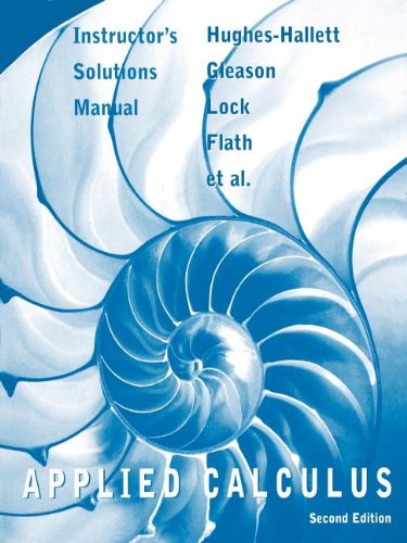 Applied Calculus, Instructor's Manual with Test Bank: Hughes-Hallett ...